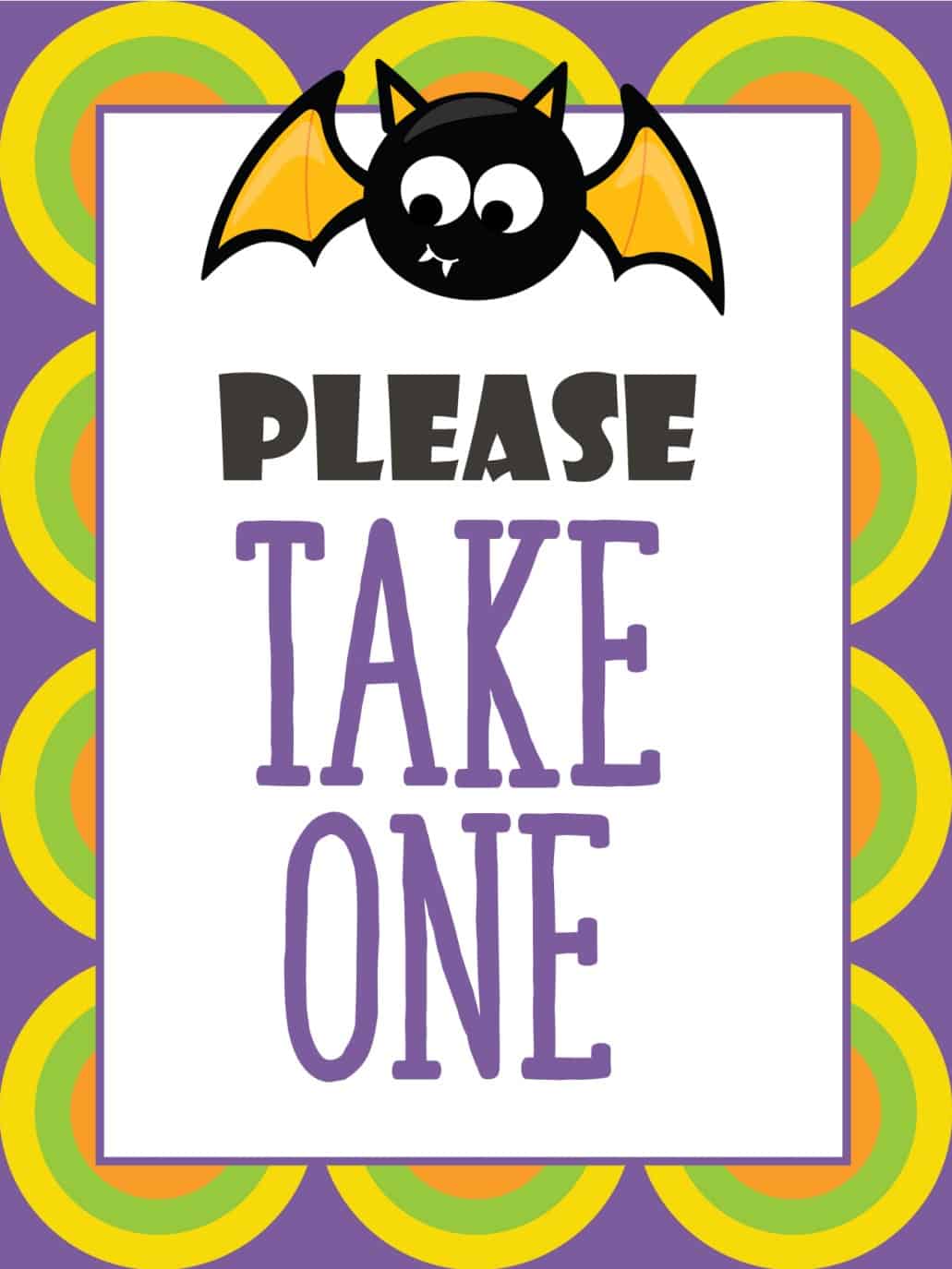 Free Printable "Please Take One" Halloween Sign | 6 Designs