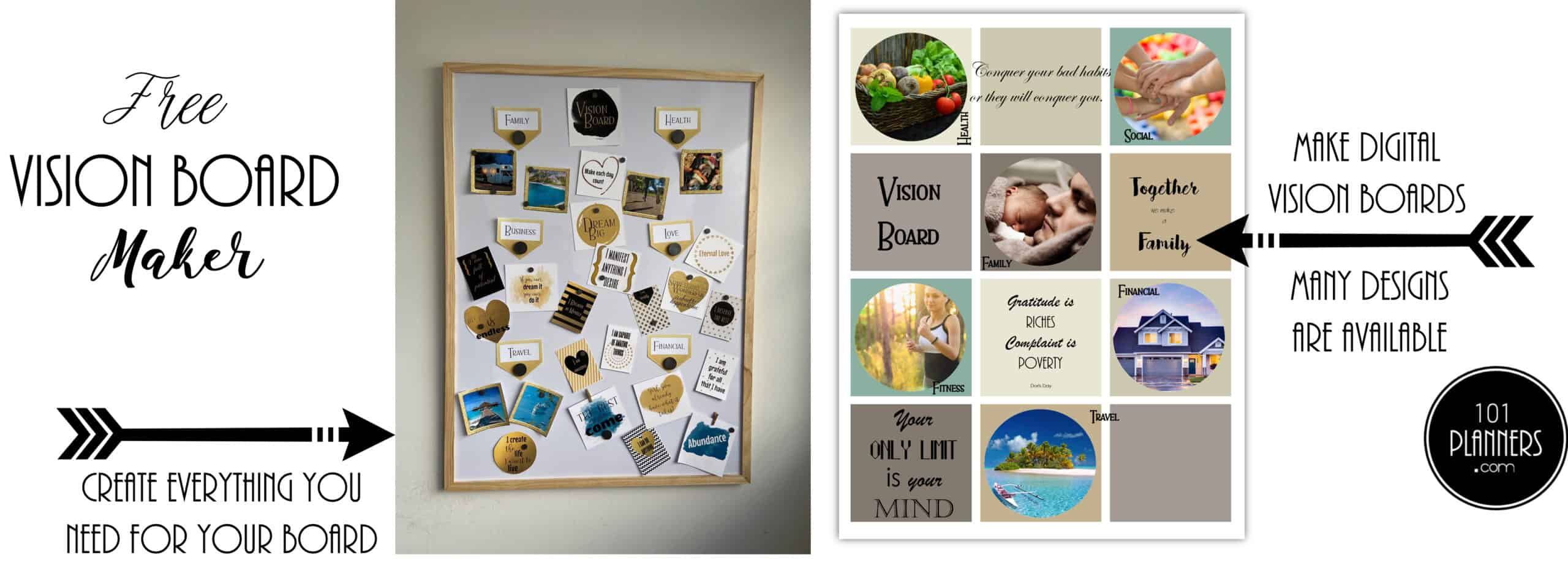 Vision Board | with a Free Vision Board printables, Workbook and Kit