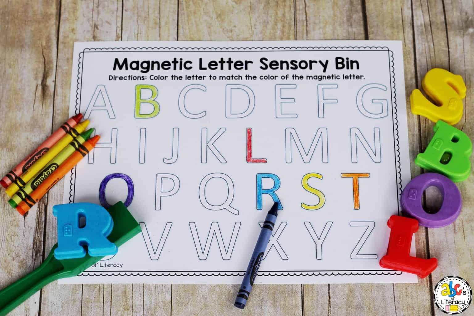 Magnetic Letter Sensory Bin: Letter Recognition Activity