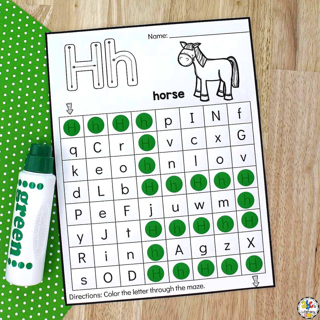 Farm Animal Letter Mazes: Letter Recognition Worksheets