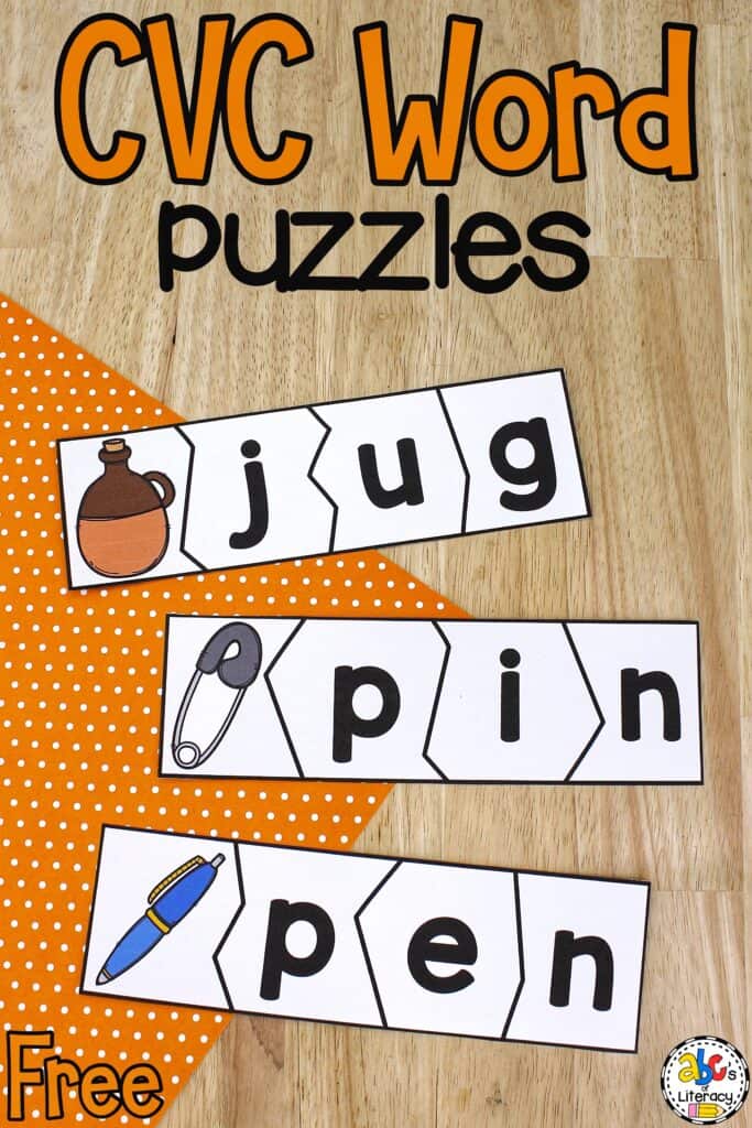 CVC Word Puzzles: CVC Word Activity For Beginning Readers