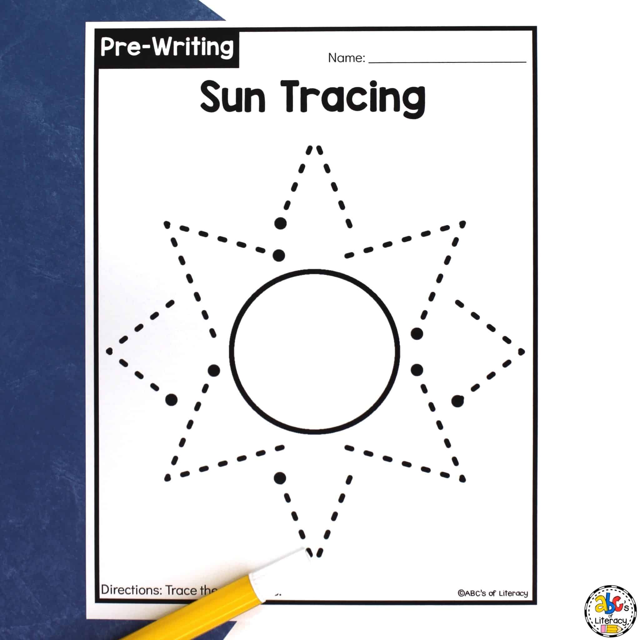 Sun Tracing Worksheets: Pre-Writing Activity for Preschoolers