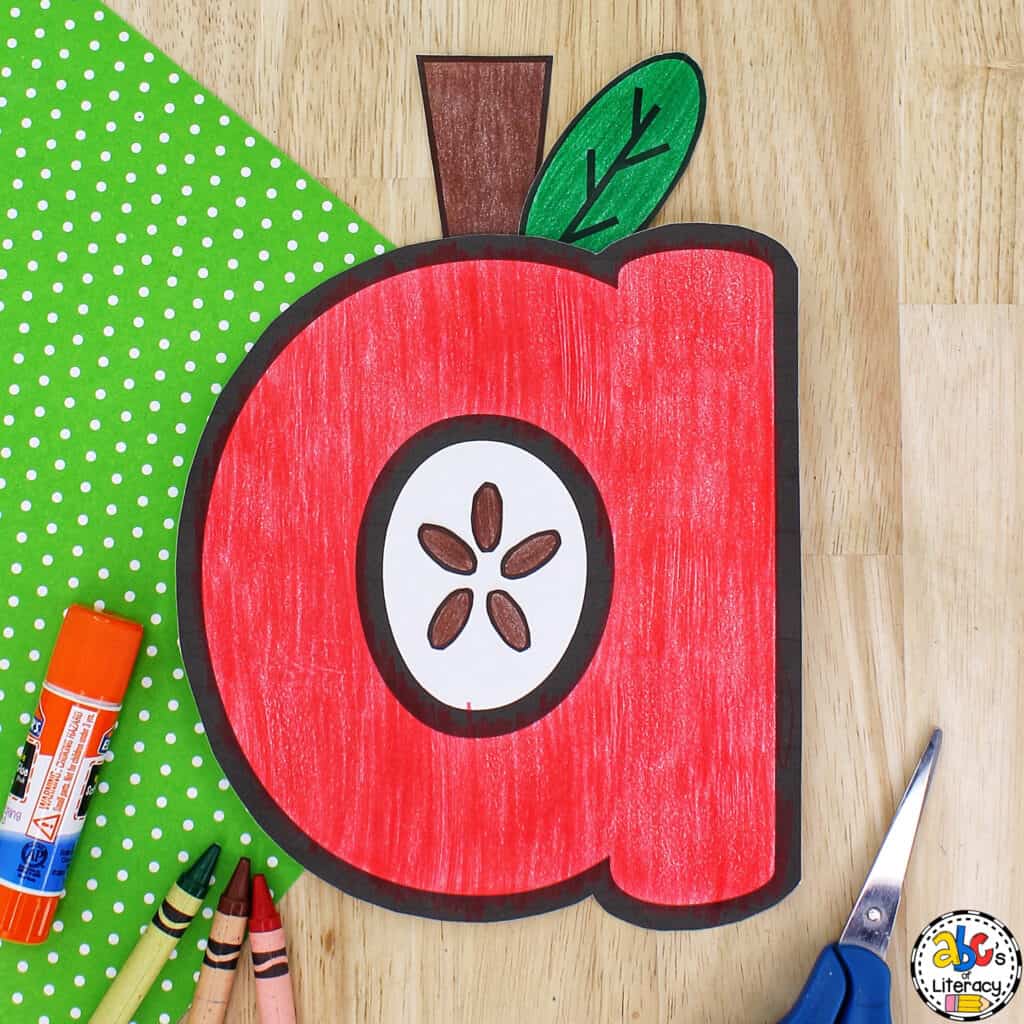 Letter a Apple Craft: Lowercase Letter Recognition Activity