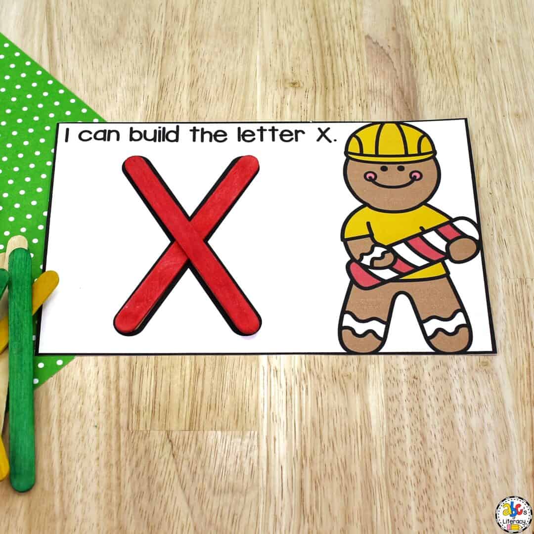 Gingerbread Man Building Letters Activity for Letter Recognition