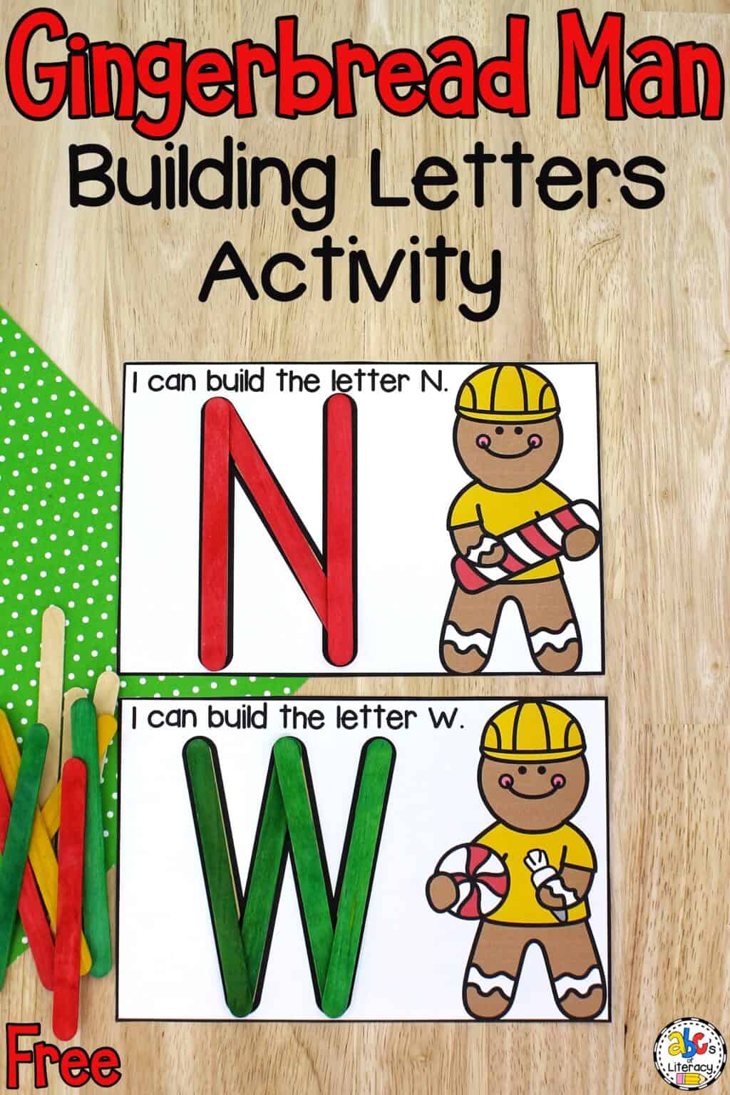 Gingerbread Man Building Letters Activity for Letter Recognition