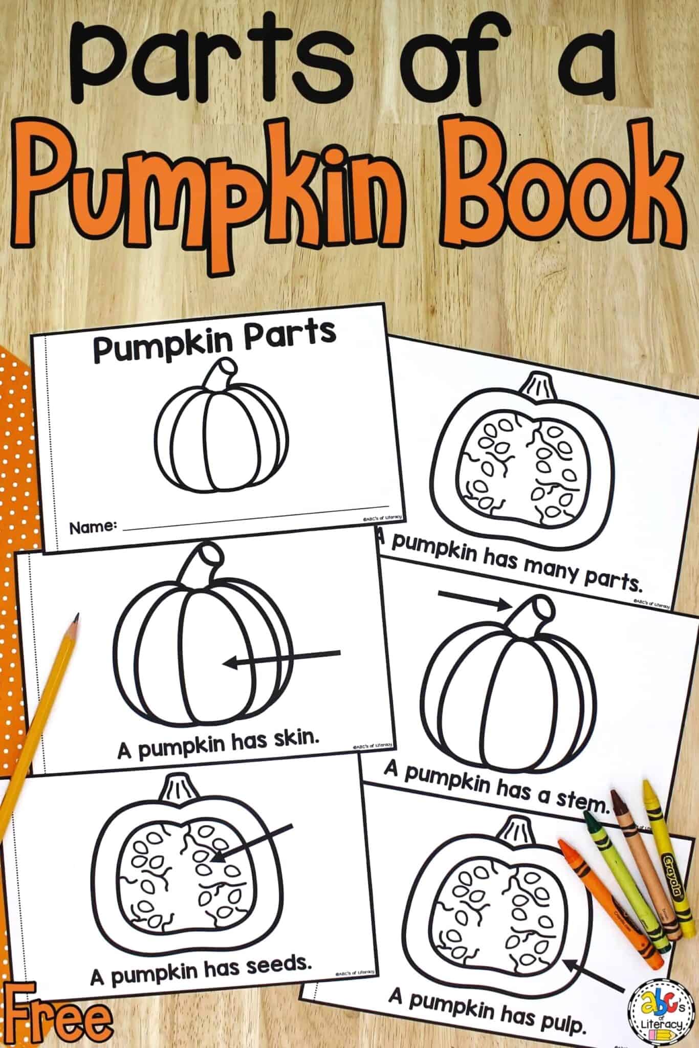 Parts of a Pumpkin Book: Printable Book for Beginning Readers