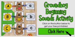 Groundhog Beginning Sounds Activity: Phonics Resource