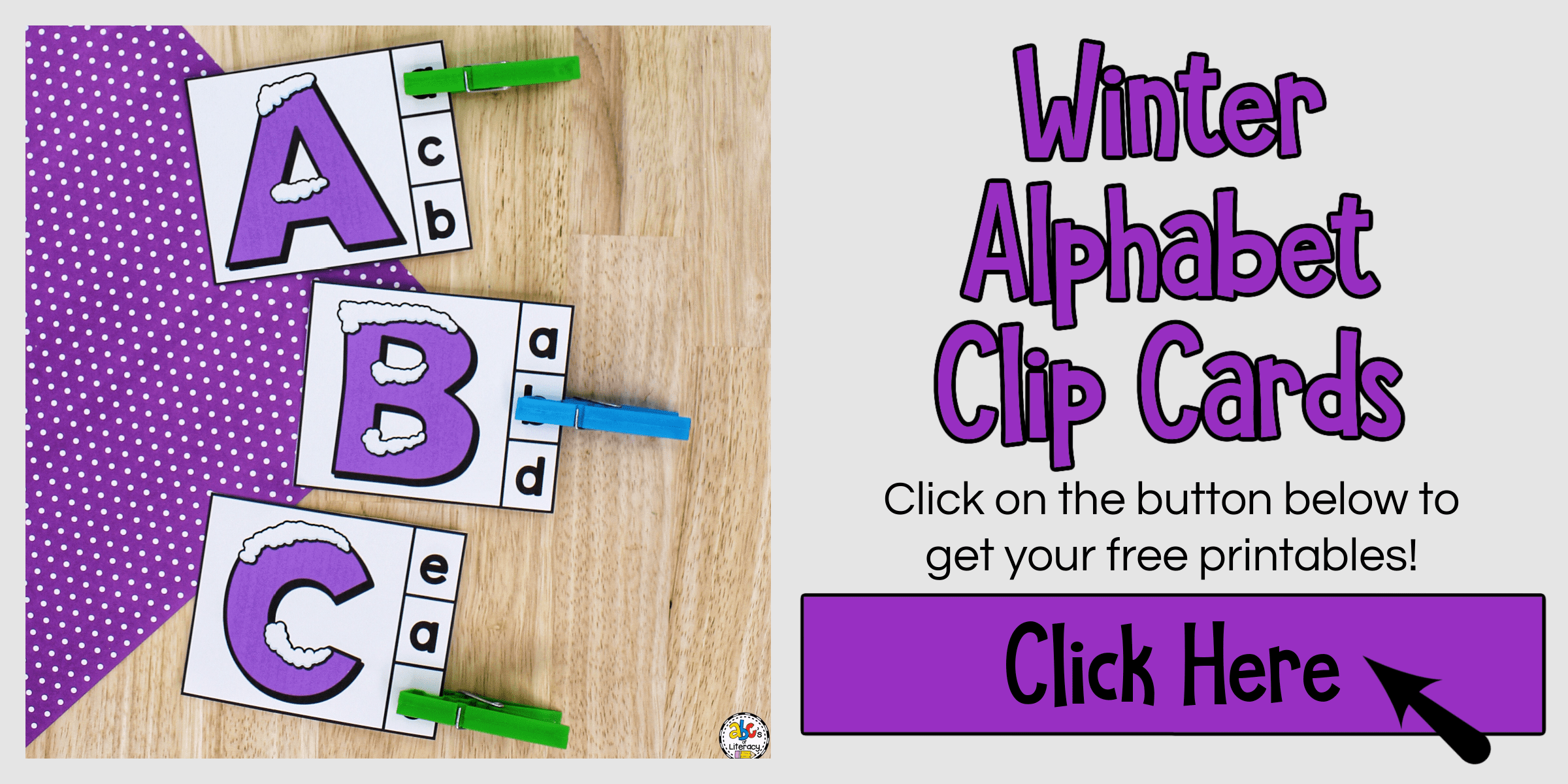Winter Clip Cards Sign Up - ABCs of Literacy