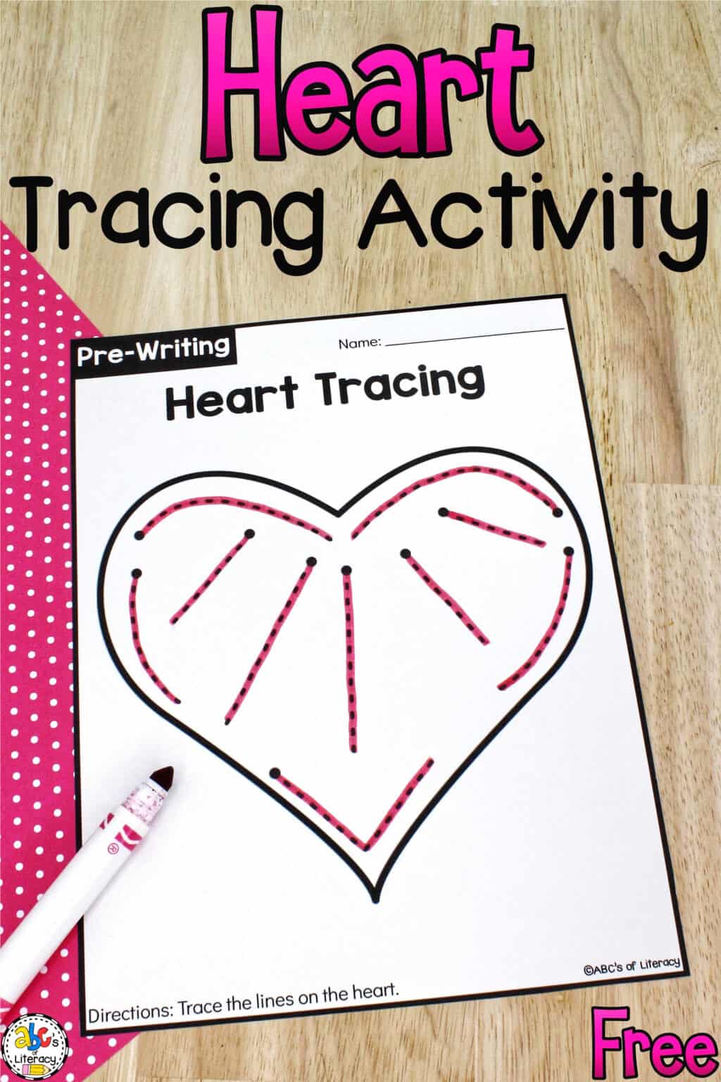 Heart Tracing Worksheets: Pre-Writing Activity