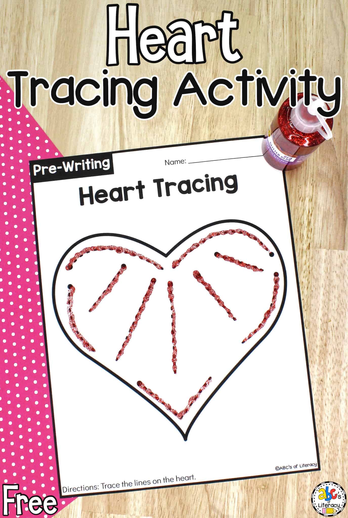 Heart Tracing Worksheets: Pre-Writing Activity