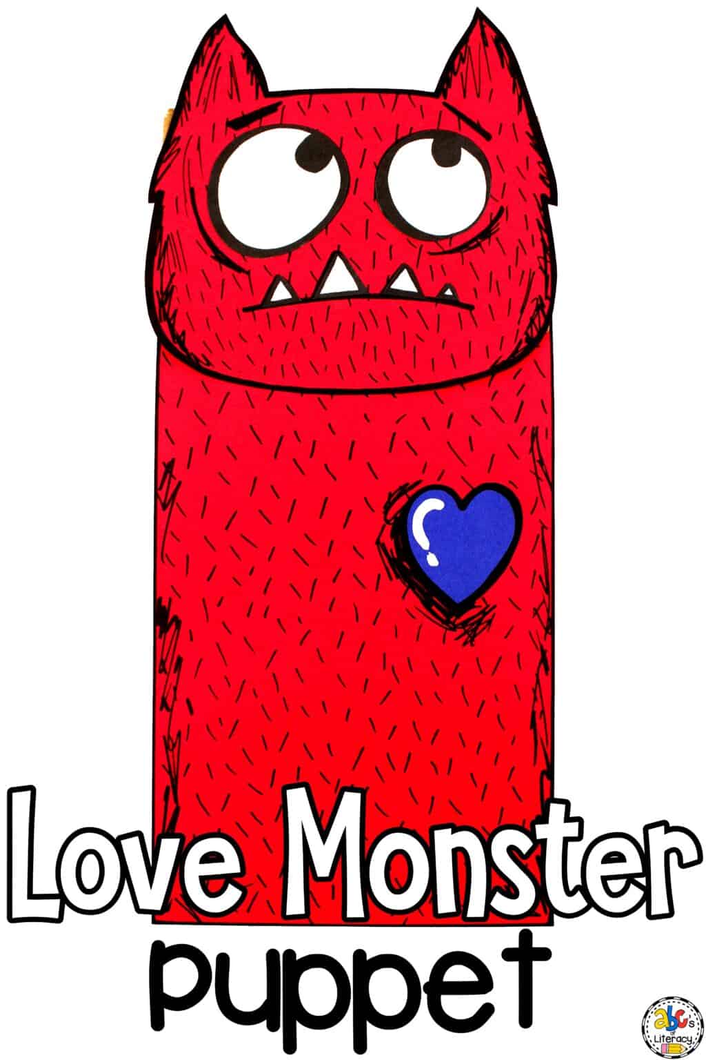 Love Monster Puppet Craft with Free Template