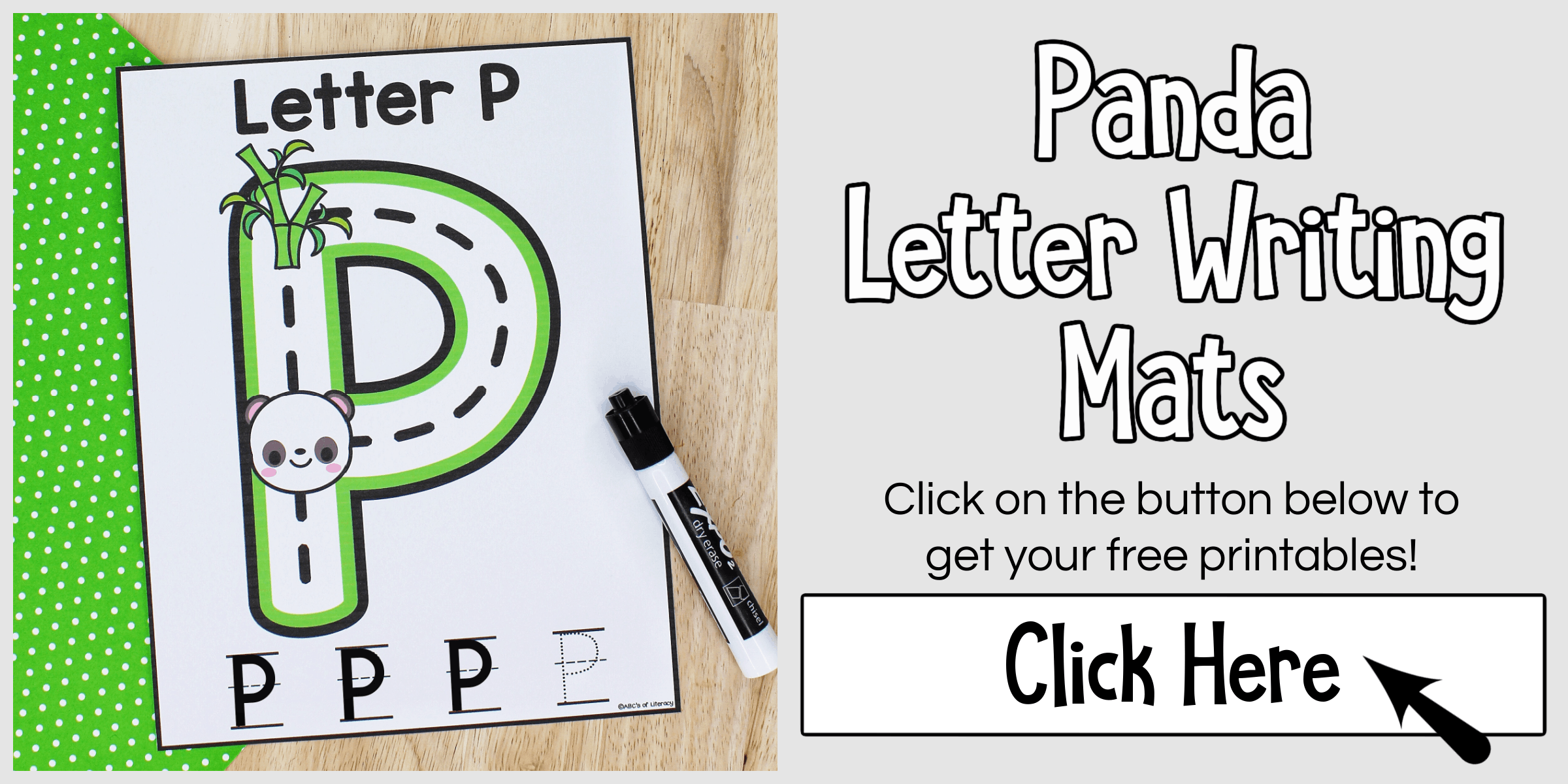 Panda Letter Writing Mats: Letter Formation Activity