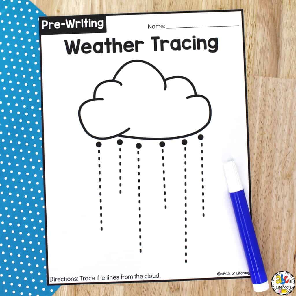 Weather Tracing Worksheets: Free Preschool Worksheets