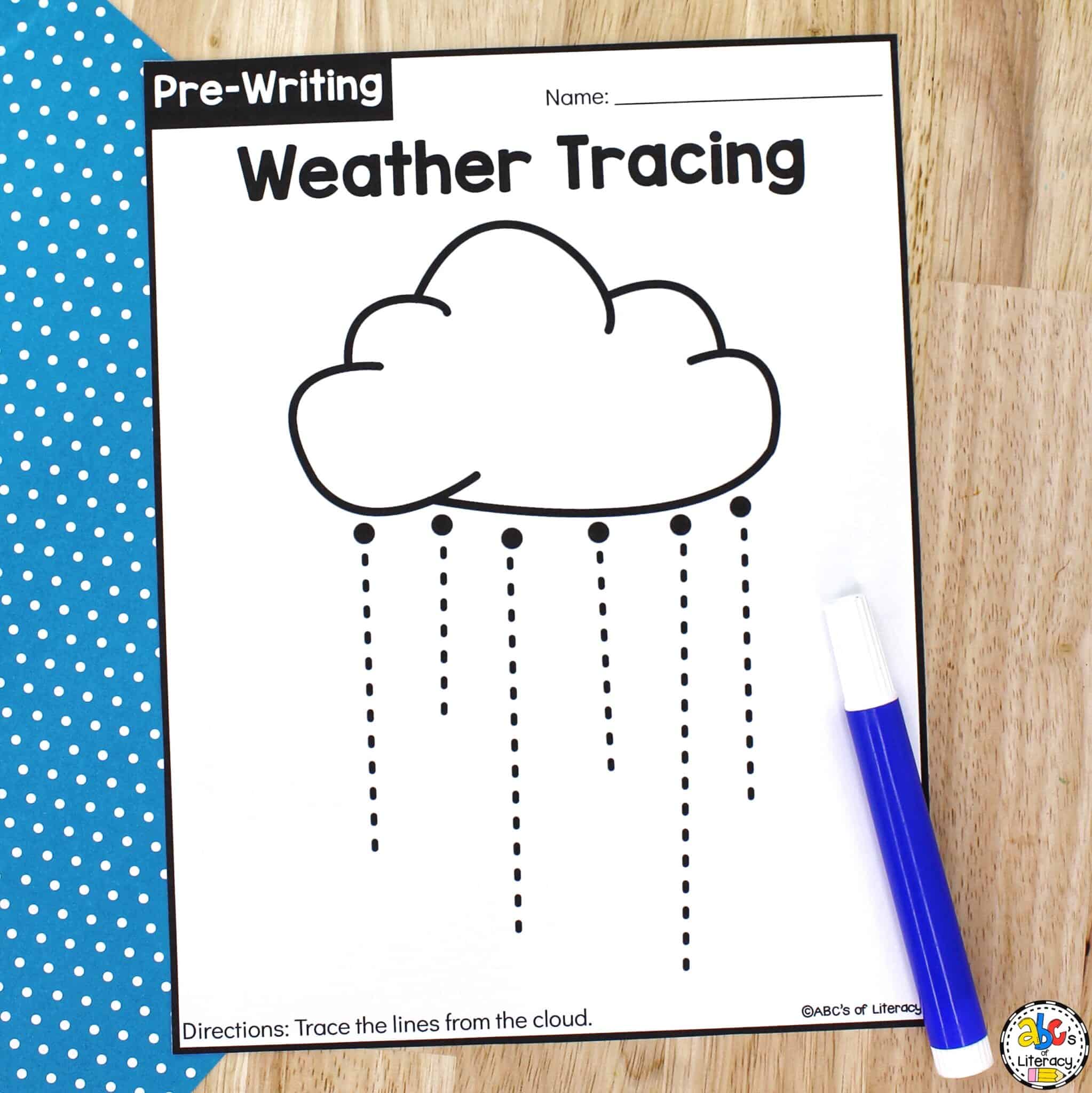 Weather Tracing Worksheets: Free Preschool Worksheets