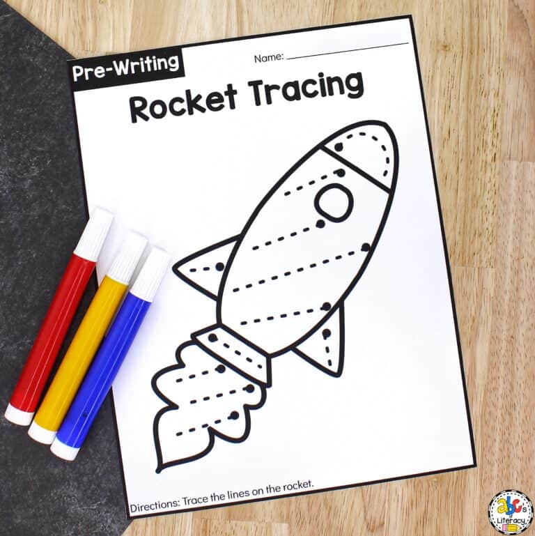 Rocket Tracing Worksheets for Preschool