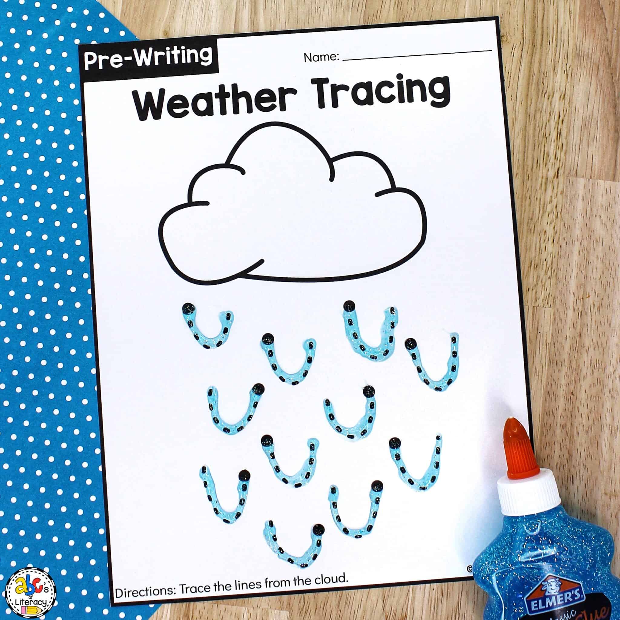 Weather Tracing Worksheets: Free Preschool Worksheets