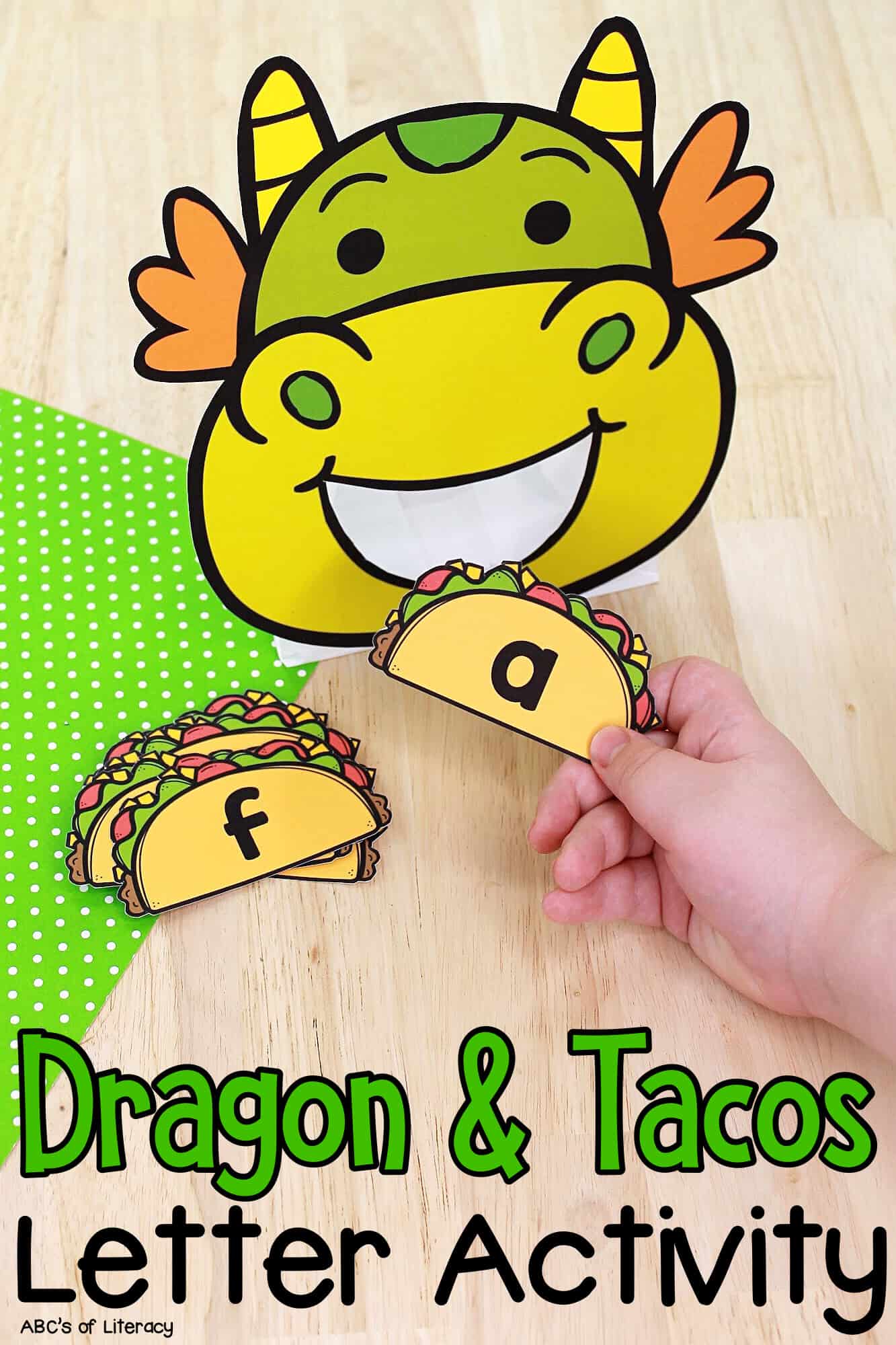 Dragon & Tacos Letter Recognition Activity for Preschoolers