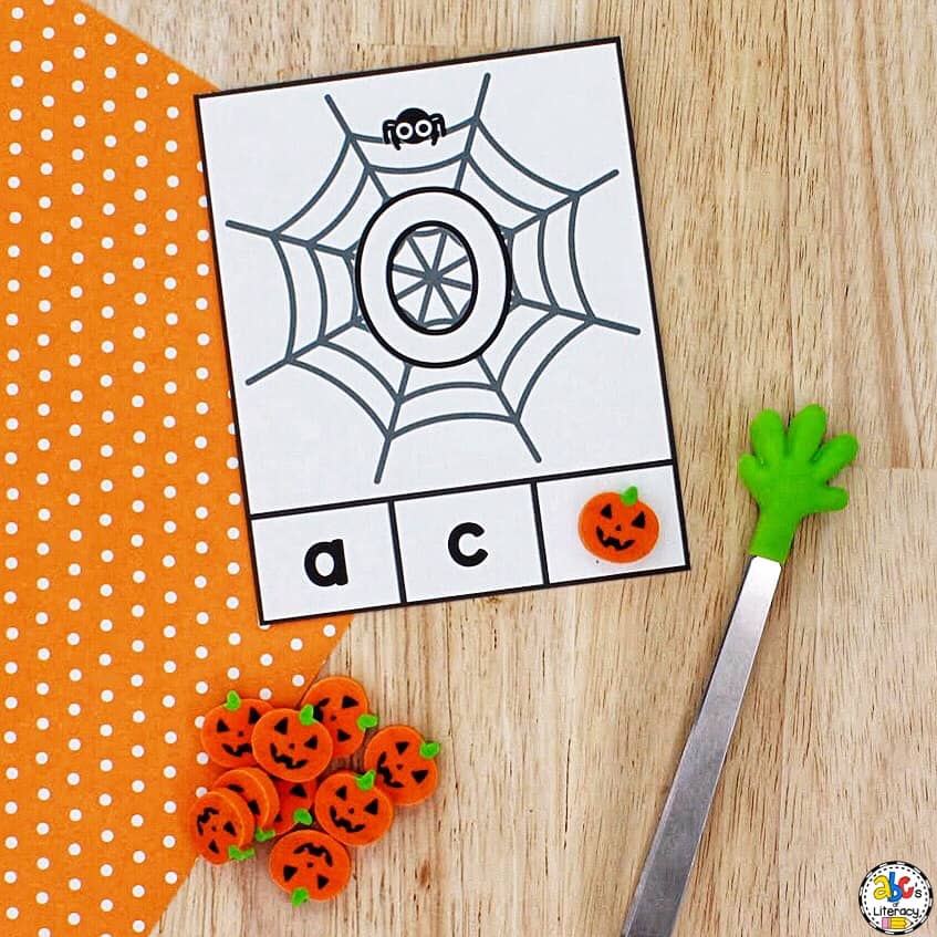 Spider Web Letter Clip Cards