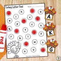 Turkey Alphabet Sensory Bin