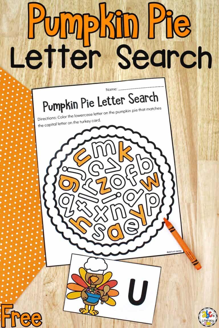Pumpkin Pie Letter Search Activity