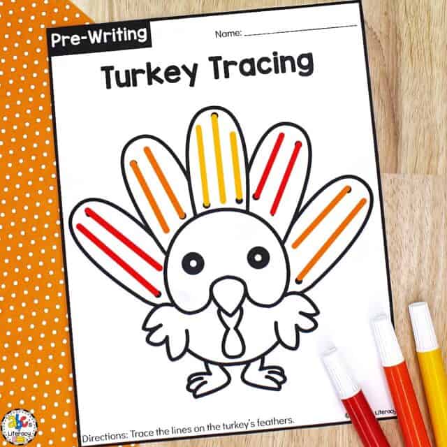 Turkey Tracing Worksheets