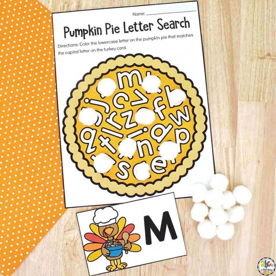 Pumpkin Pie Letter Search Activity