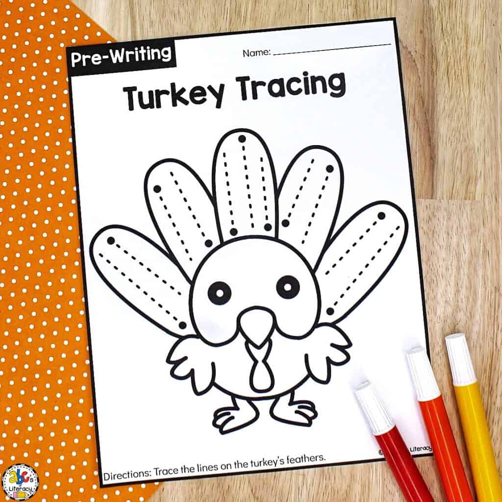 Turkey Tracing Worksheets
