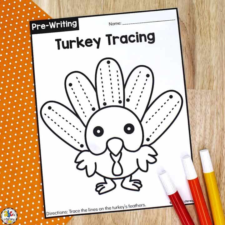 Turkey Tracing Worksheets