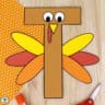 Letter T Turkey Craft: Thanksgiving Letter Recognition Activity