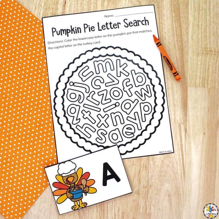Pumpkin Pie Letter Search Activity