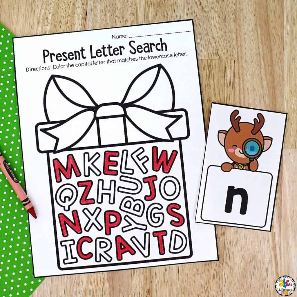 Christmas Present Letter Search Activity