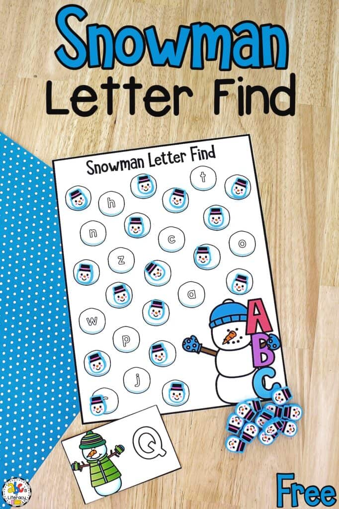Snowman Letter Find Activity