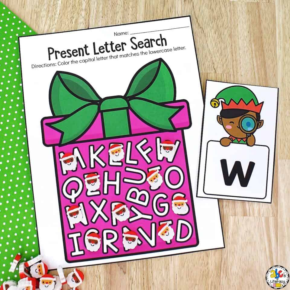 Christmas Present Letter Search Activity