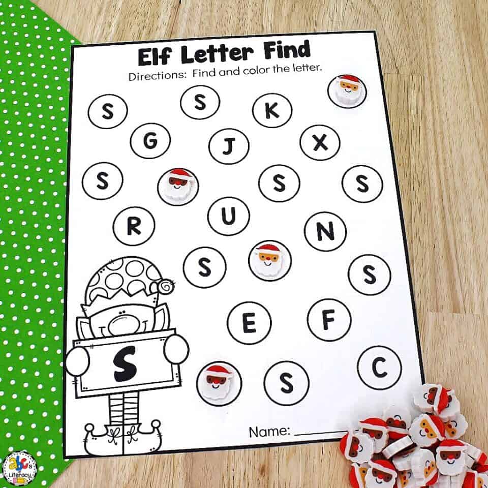 Elf Letter Find Worksheets