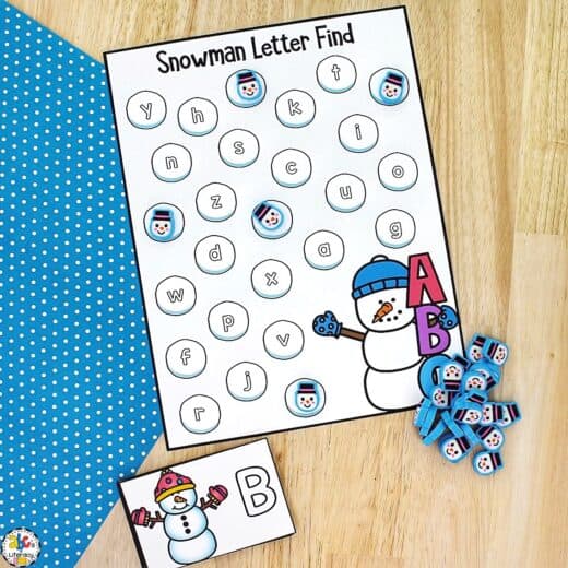 Snowman Letter Find Activity