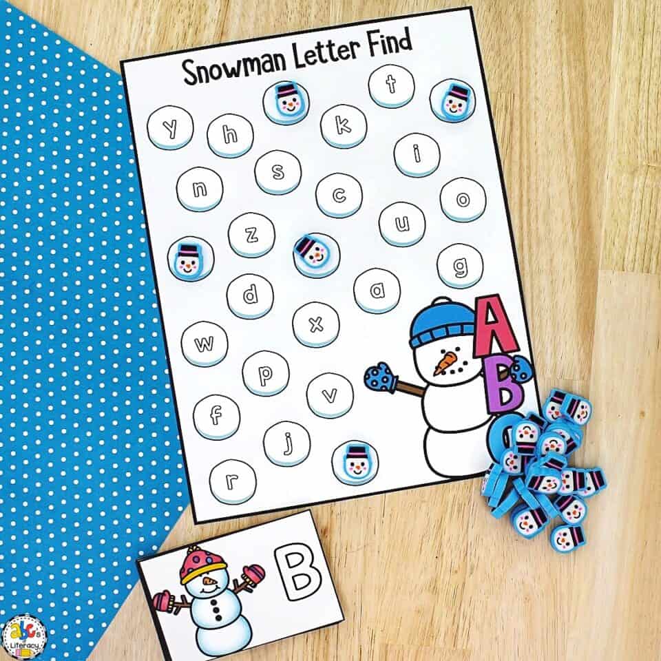 Snowman Letter Find Activity