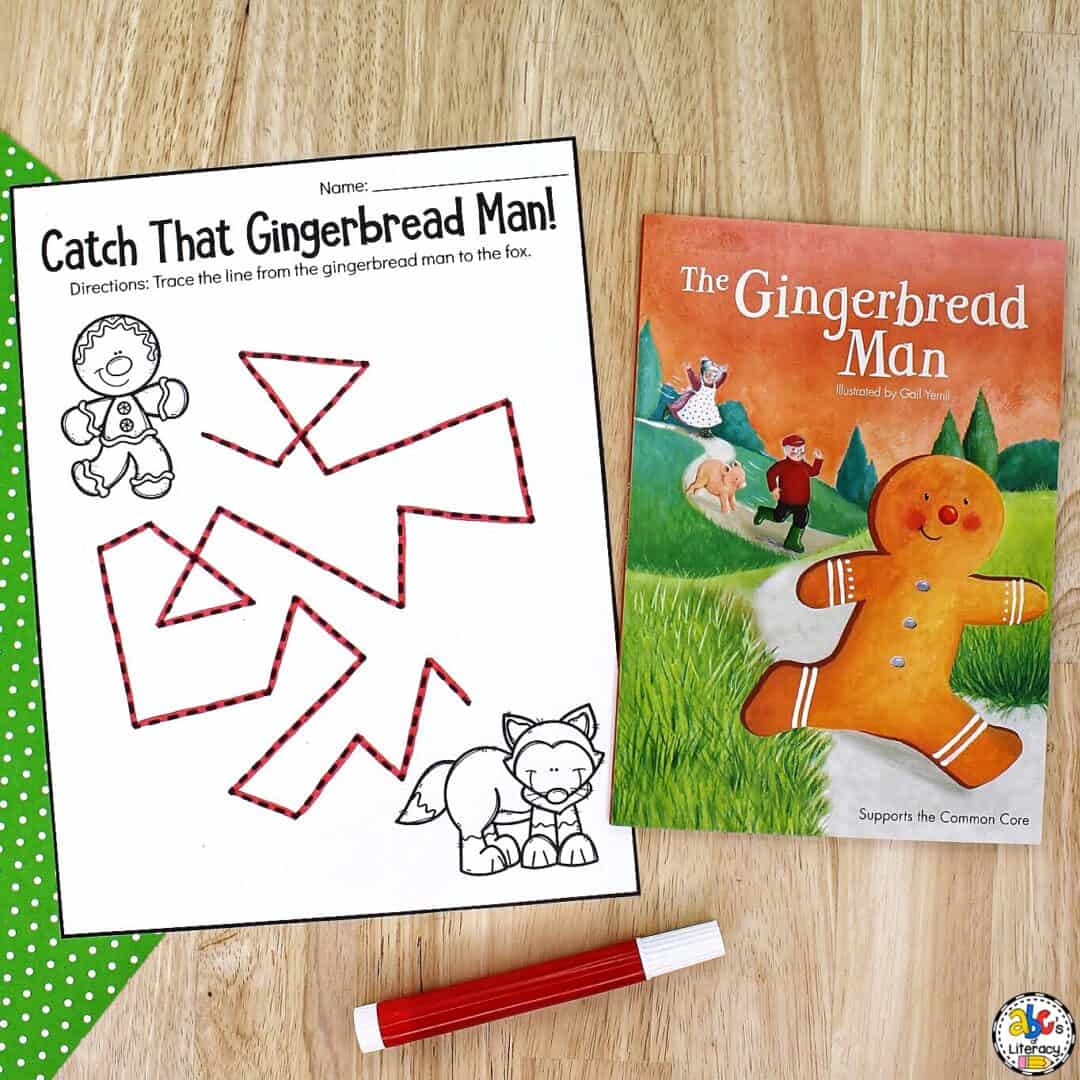 Catch That Gingerbread Man Tracing Worksheets
