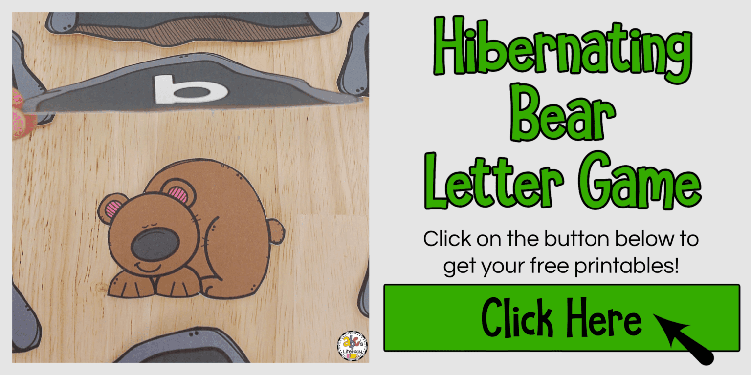 Hibernating Bear Letter Game Sign Up - ABC's of Literacy