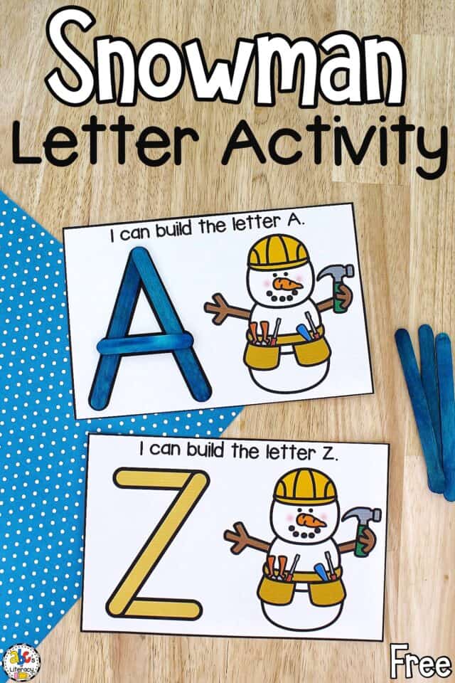 Snowman Building Letter Activity