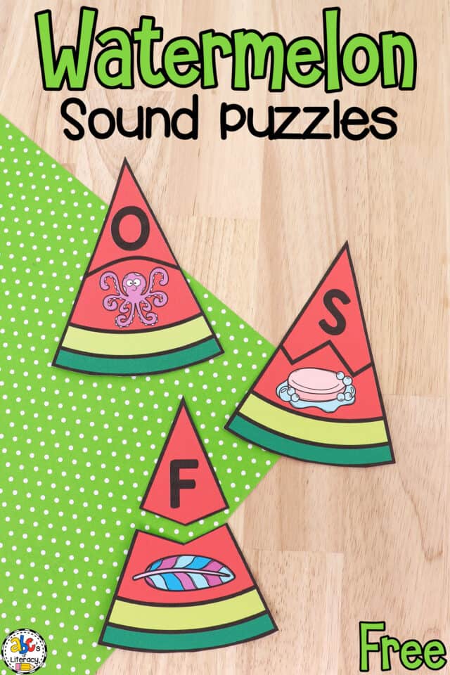 Watermelon Beginning Sound Puzzles