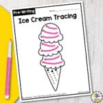 Ice Cream Tracing Worksheets