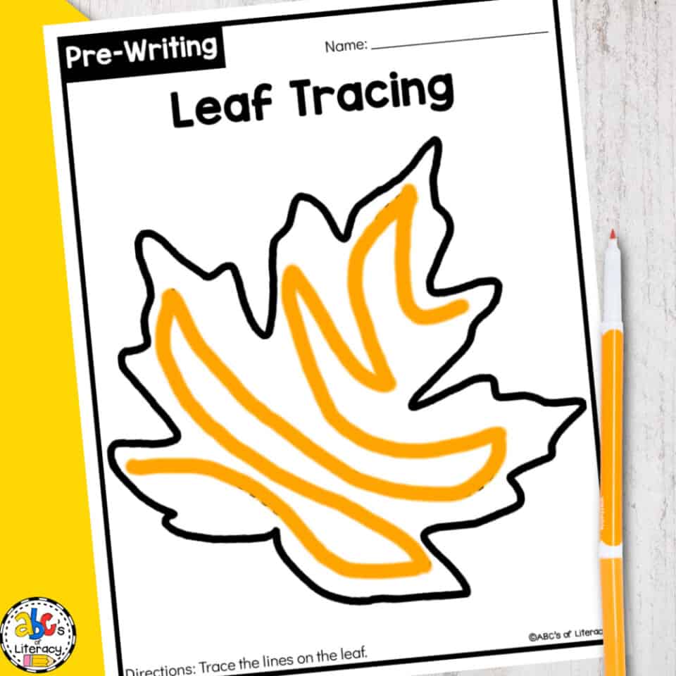 Fall Tracing Worksheets - ABCs of Literacy