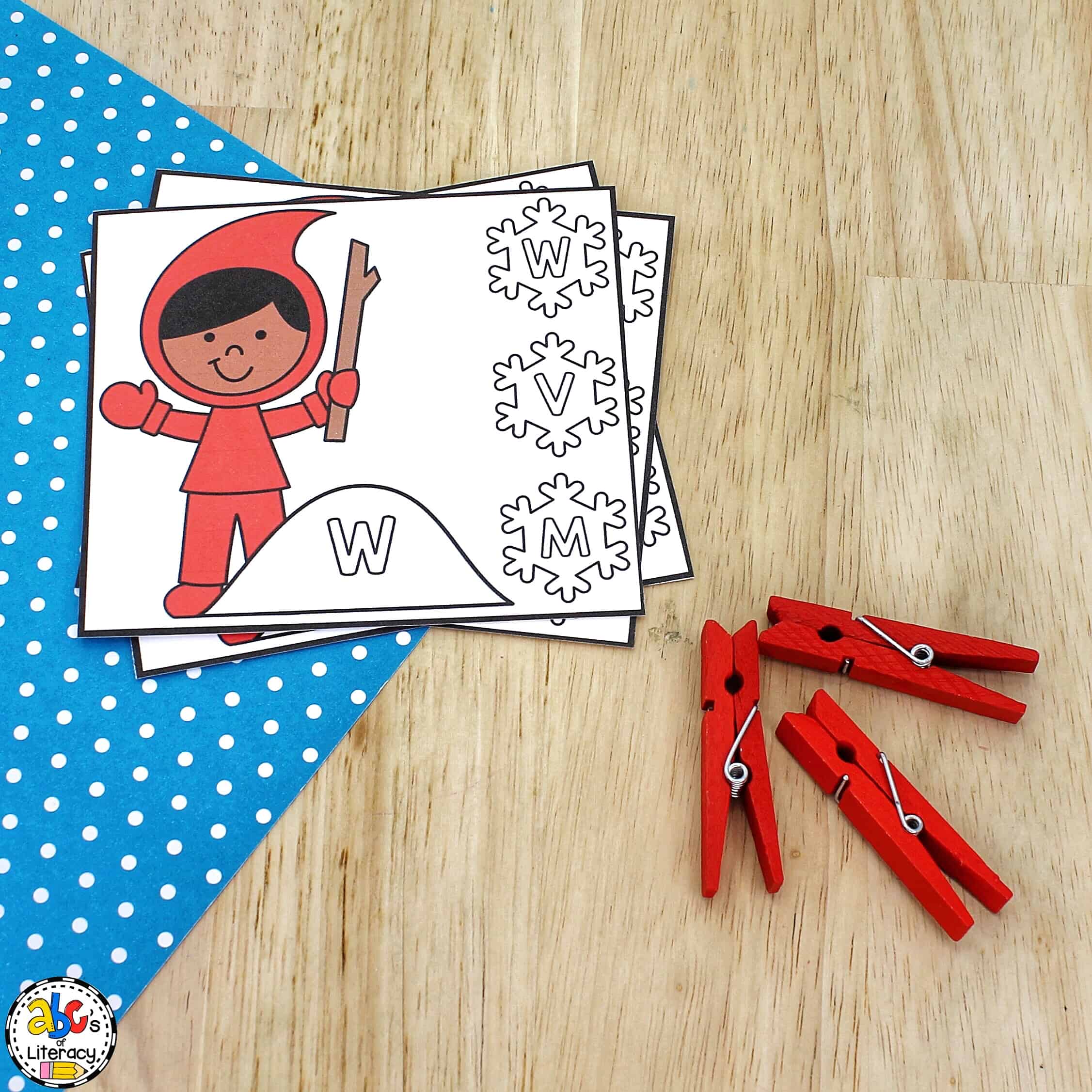 Snowy Day Letter Clip Cards - ABCs of Literacy