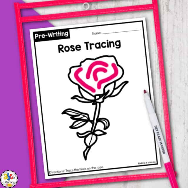 Rose Tracing Worksheets
