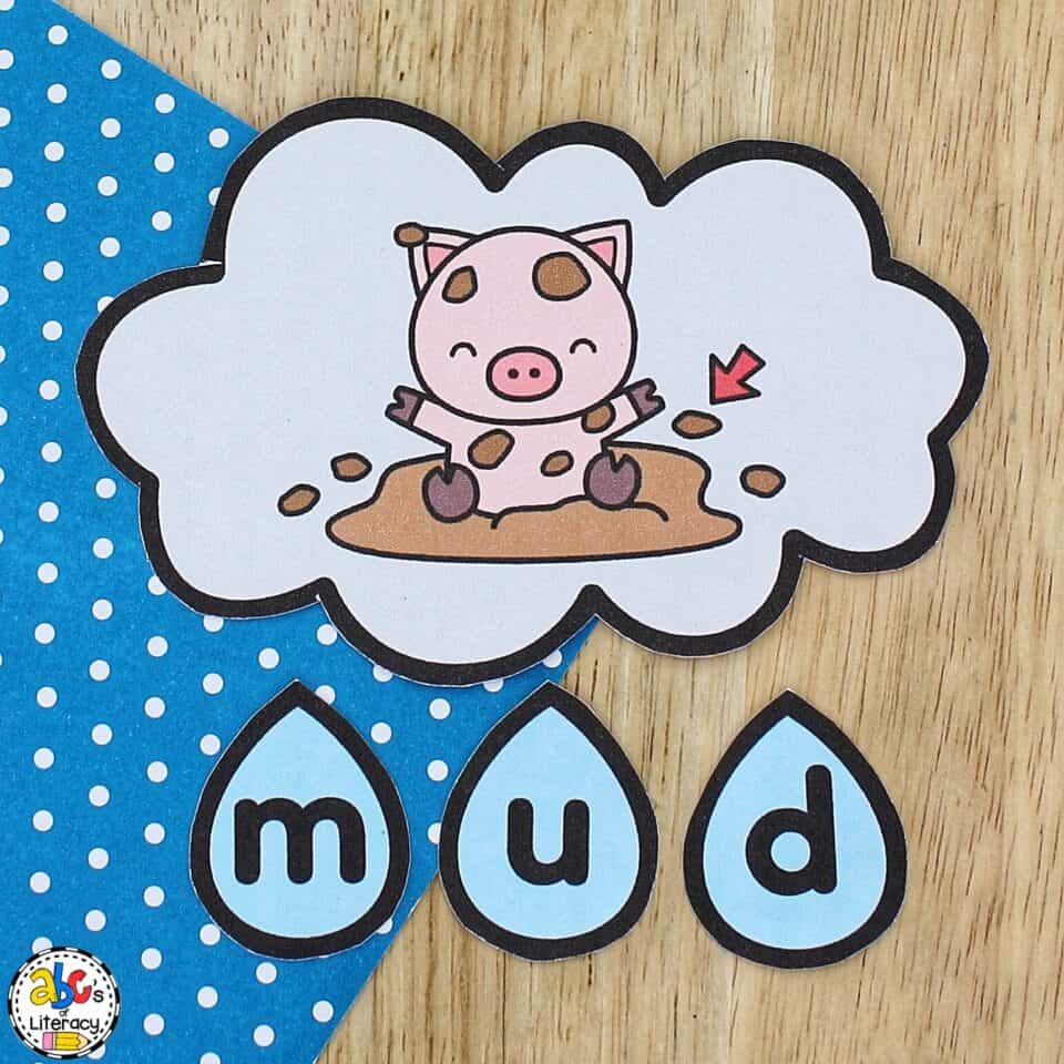 Rain CVC Words Activity