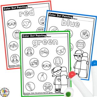 Color Dot Painting Worksheets