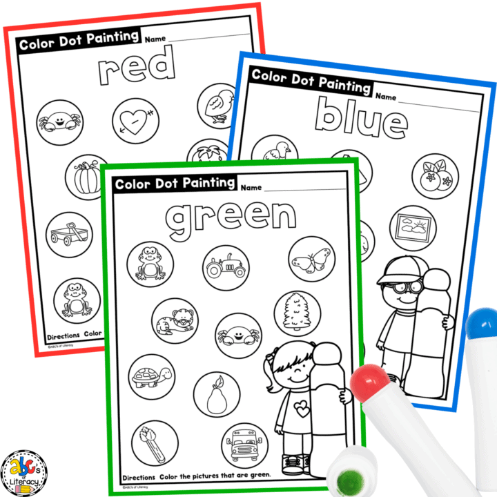 Color Dot Painting Worksheets