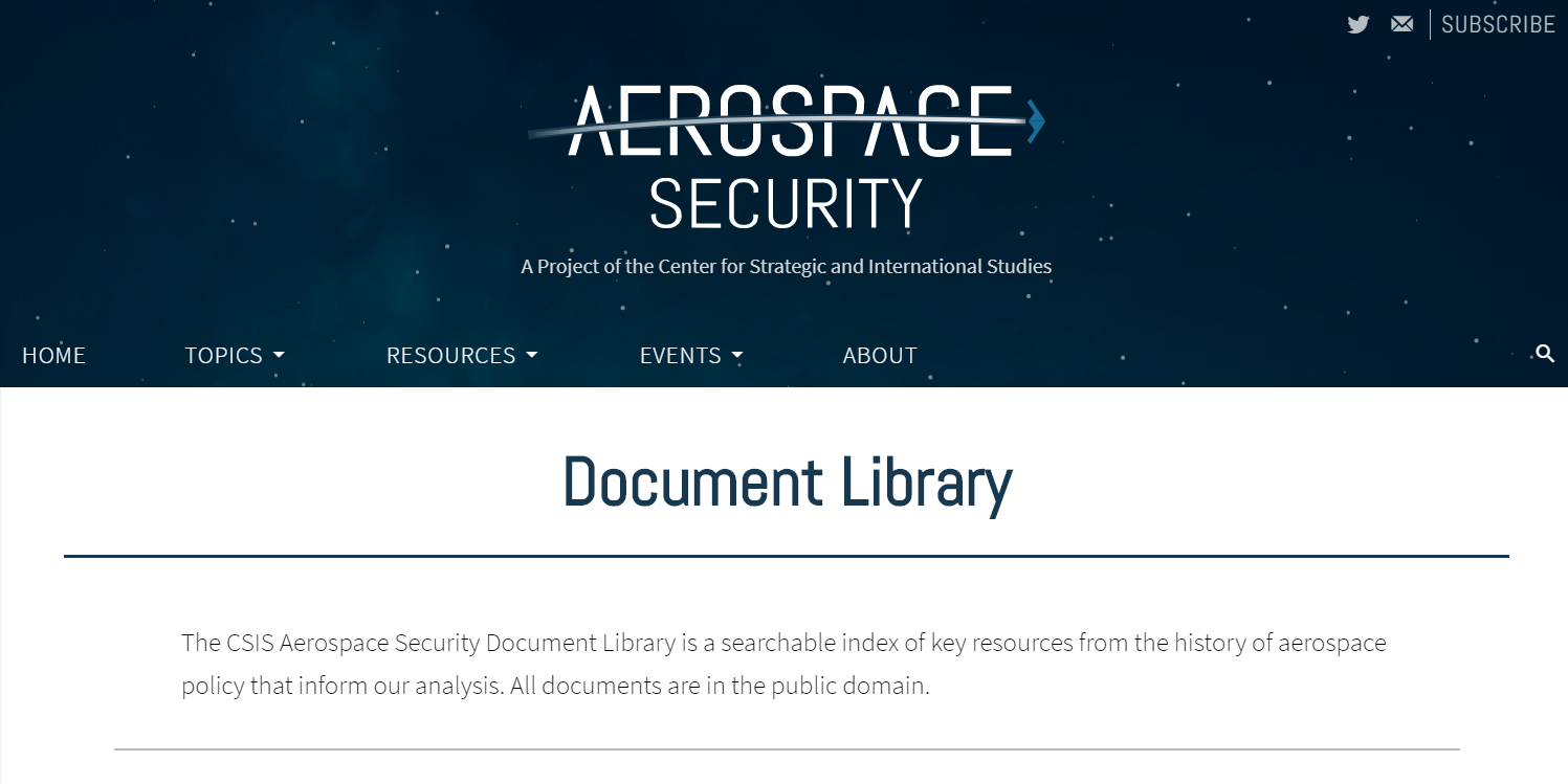 Document Library - Aerospace Security