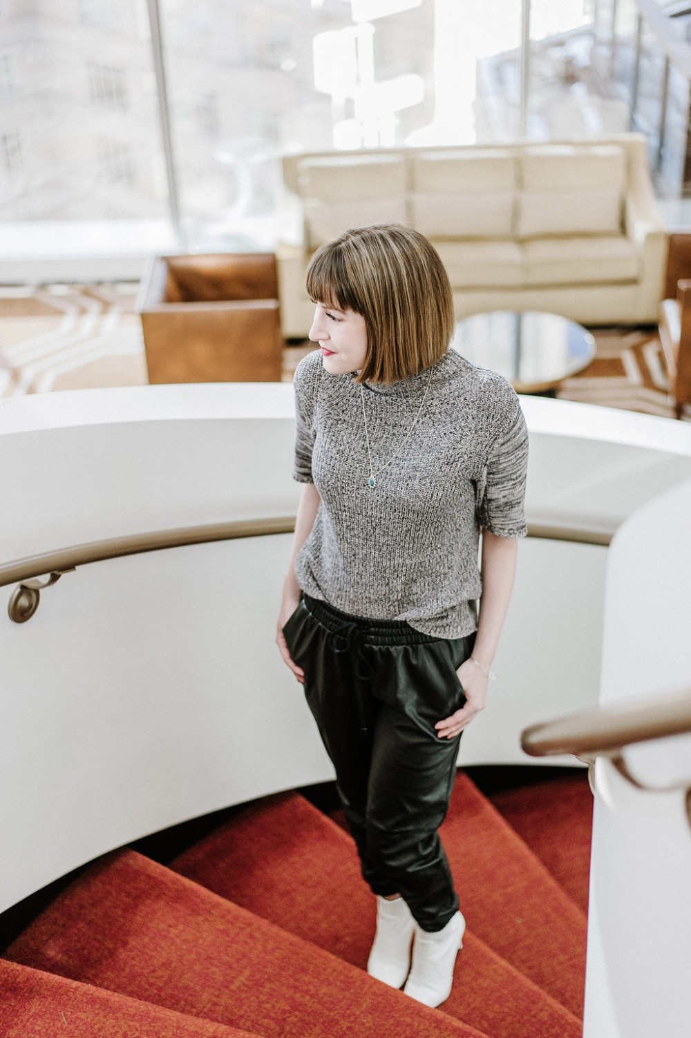 How to Style Leather Sweatpants - Allie’s Fashion Alley