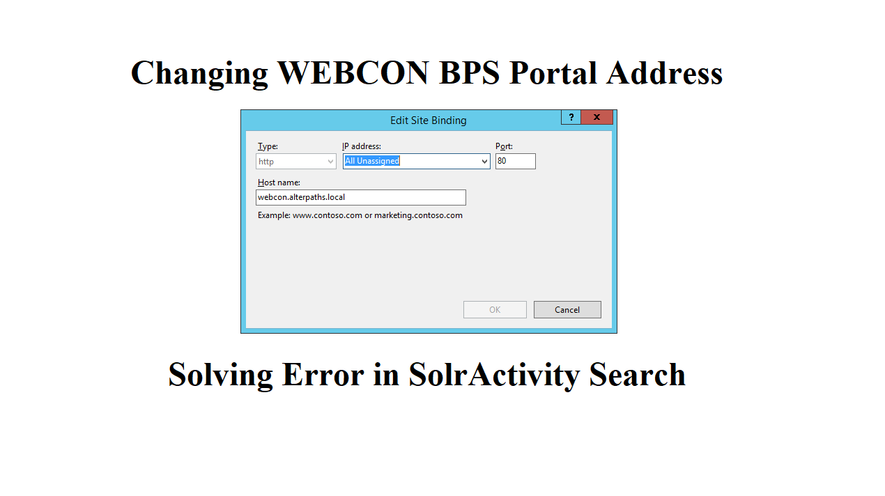 Changing WEBCON BPS Portal Address - AlterPaths